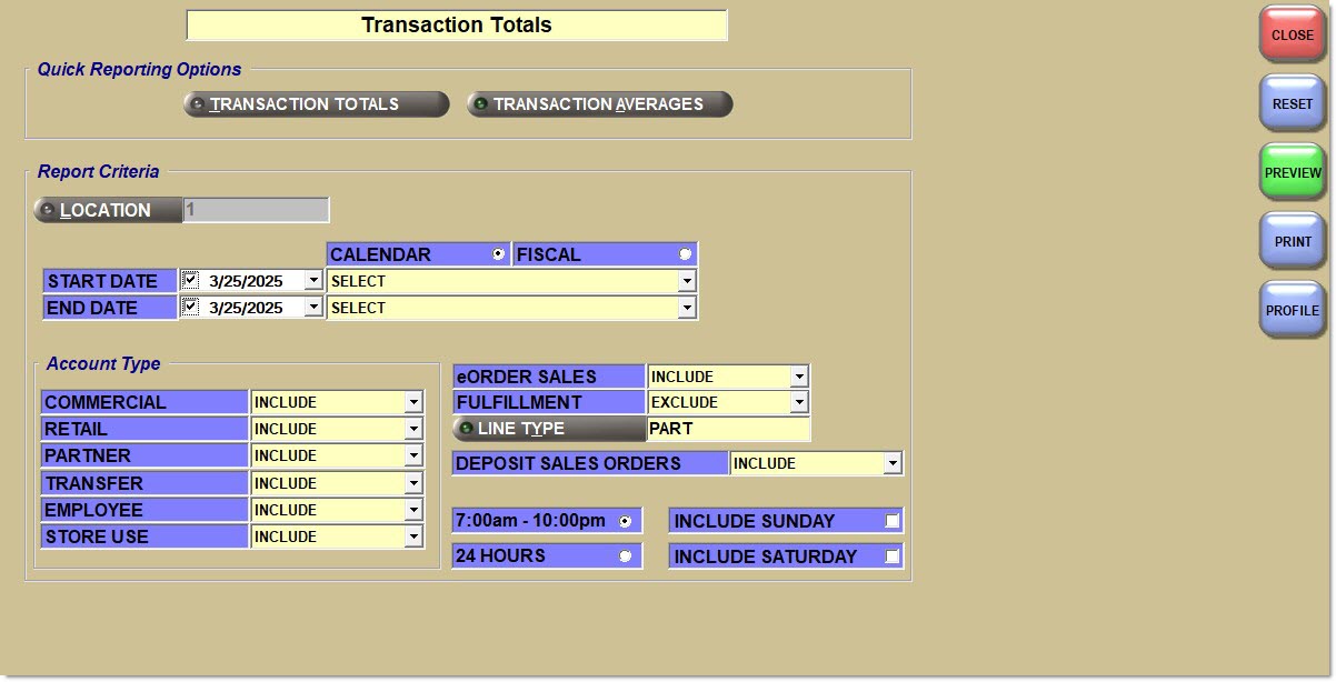 Transactions By Hour Report